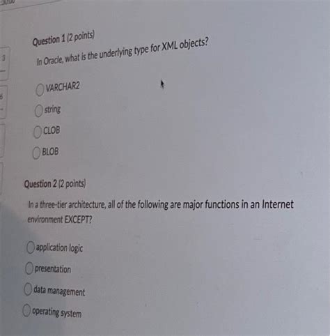 Solved Question 1 2 Points In Orade What Is The