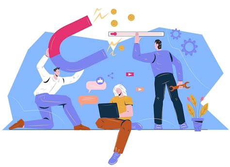 Premium Vector Seo Analytics Team Working On Website Optimization Flat Vector Illustration