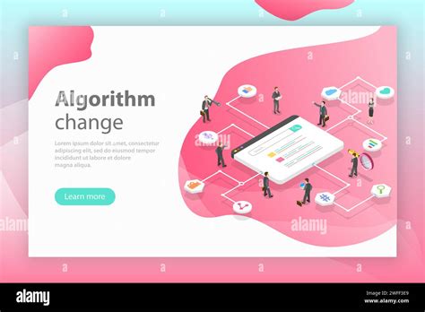 Isometric Flat Vector Concept Of Algorithm Change Search Engine