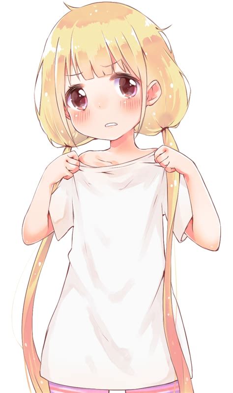 Safebooru 1girl Blonde Hair Blush Flat Chest Futaba Anzu Highres