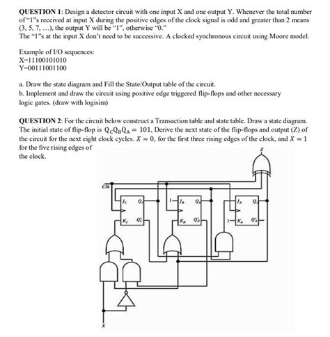 Solved Question 1 Design A Detector Circuit With One Input