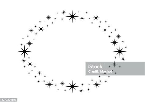 向量圓星框花圈設計標誌範本星塵星空星空圓形框架白色背景上有星星和閃光點卡片邀請的向量背景向量圖形及更多亮粉圖片 Istock