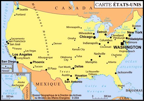 Carte Etats Unis Villes Vacances Guide Voyage
