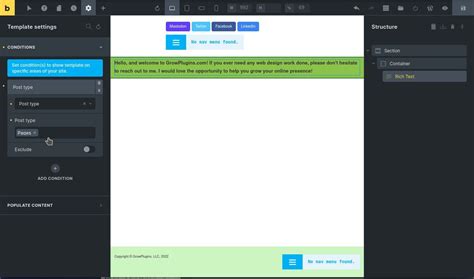 how to create a page template in bricks builder for all your pages