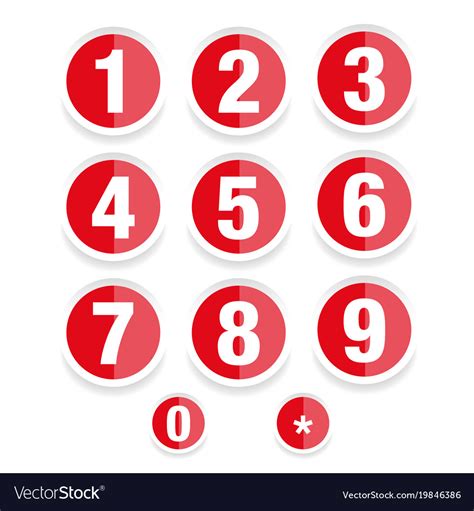 Number Set Label Royalty Free Vector Image VectorStock