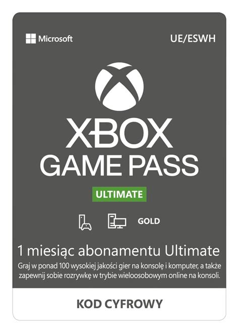 Subskrypcja Xbox Game Pass Ultimate 1 Miesiąc 12705407341 Sklepy