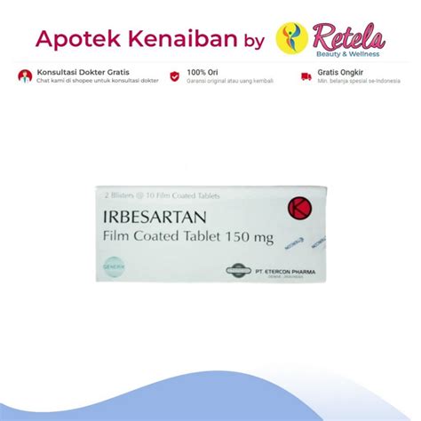Jual Irbesartan 150mg 1 Strip 10 Tablet Novell Shopee Indonesia