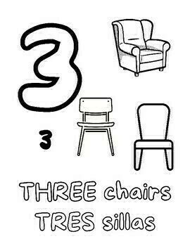 Los Numeros Numbers Spanish English Bilingual Coloring Sheets No Prep