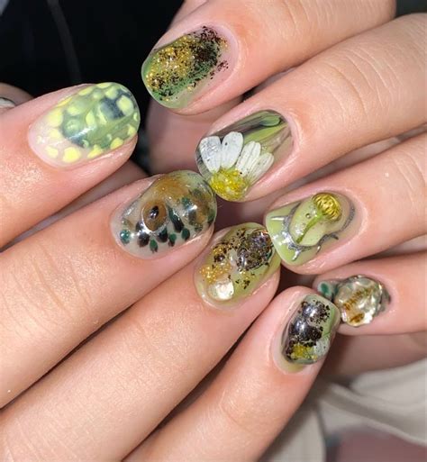 Green Plant Bug Dirt Дизайнерские ногти Красивые ногти Идеи макияжа