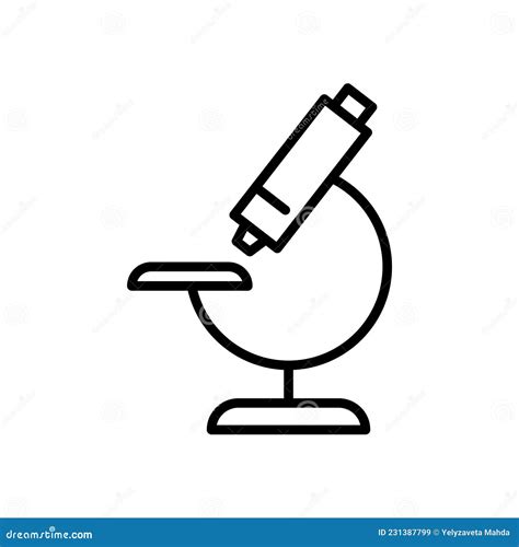 Science Research Lab Experiment Icon Line Microscope Sign Chemistry Medical Biology Equipment