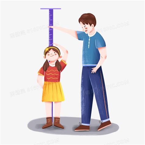 手绘父亲给女儿量身高元素图片免费下载 PNG素材 编号vn2ipjwj5 图精灵