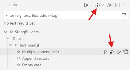 Test Item Framework Julia In VS Code