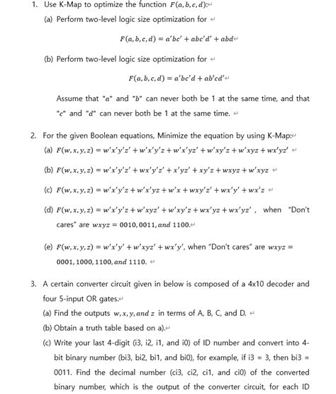 1 use k map to optimize the function f a b c d