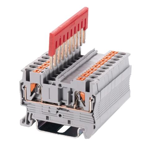 Din Rail Mounted Push In Twin Terminal Quattro Terminal Block Phoenix Contact And Spring Terminal