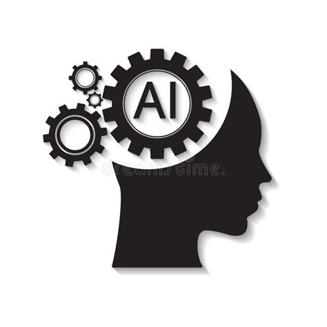 Human Face With A Gears Icon Artificial Intelligence Technology