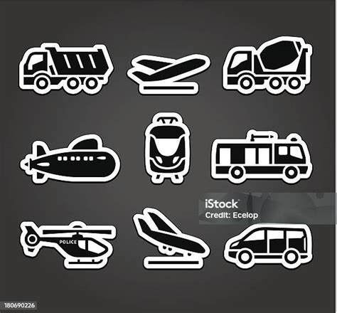 Ensemble Dautocollants De Transport Des Pictogrammes Vecteurs Libres De
