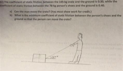 Solved The Coefficient Of Static Friction Between The Chegg