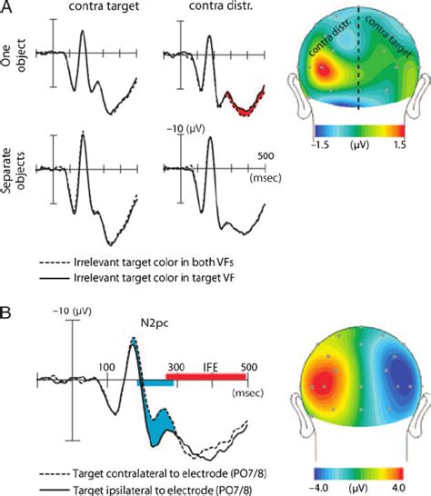 erp results of experiment 1 a erp waveforms elicited by the one and