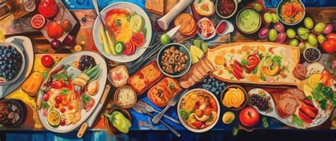 Premium Ai Image Visual Representation Of The Food Served At The