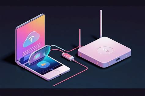 Electronic Devices Connected To WiFi Router Wireless Technology Concept