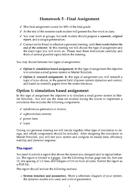 Research Assignment Nothing Homework 5 Final Assignment This Final Assignment Counts For