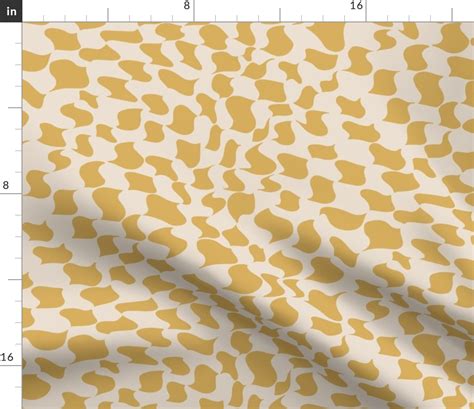 Grid Flow Yellow On Beige Fabric Spoonflower