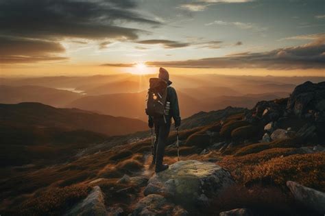 Premium Ai Image There Is A Man Standing On A Rock Looking At The