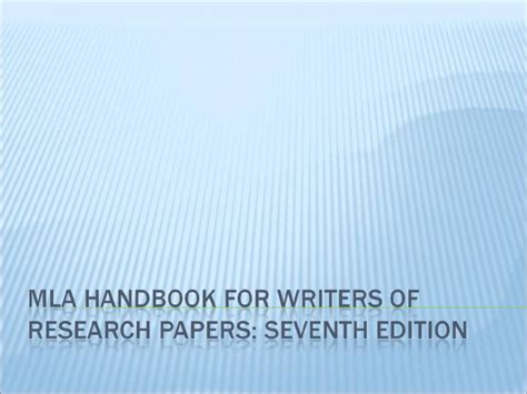 Ppt Mla 7th Edition Dokumentips