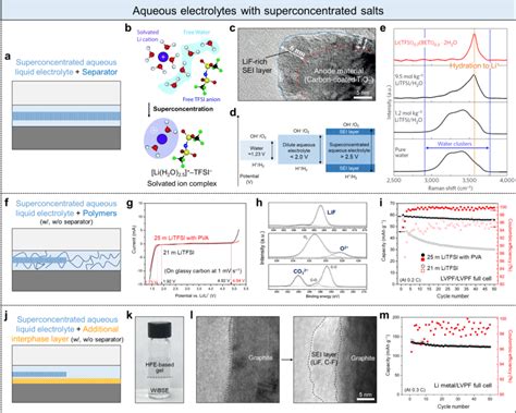 Aqueous Electrolytes With Superconcentrated Salts A Schematic Of