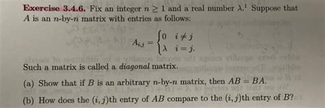 Solved Ais Exercise 346 Fix An Integer N 2 1 And A Real