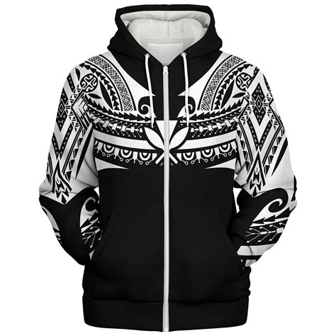 Hawaii Custom Personalised Sherpa Hoodie Polynesian Tattoo Style