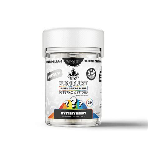 Kush Burst Super Delta 9 Blend Gummies Mystery Berry 1250mg Direct