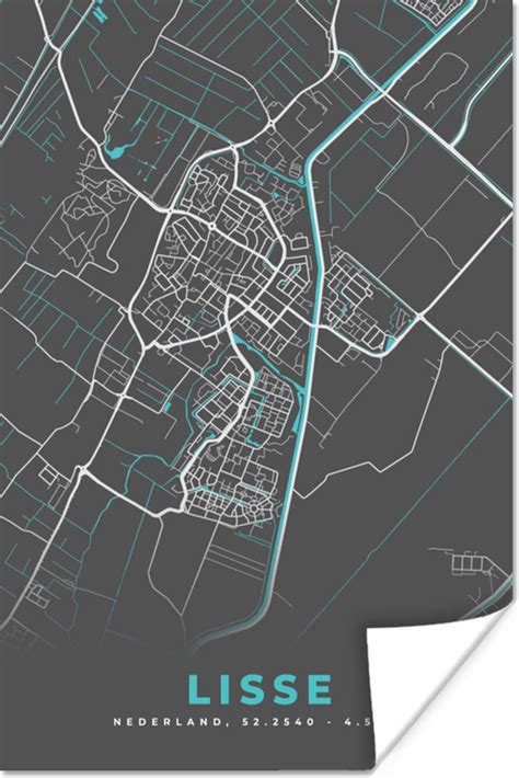 Poster Lisse Plattegrond Stadskaart Kaart X Cm Bol