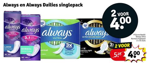 Always En Always Dailies Singlepack Aanbieding Bij Kruidvat