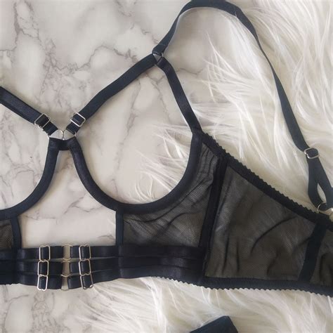 Cupless Bra Mesh Lingerie Set Sheer Lingerie Crotchless Etsy