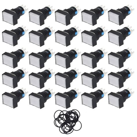 Interruptor De Botón Micro De 25 Piezas Con Interruptor De Bloqueo
