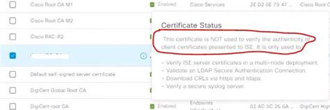 solved ise v3 0 trusted certificate store for 802 1x peap