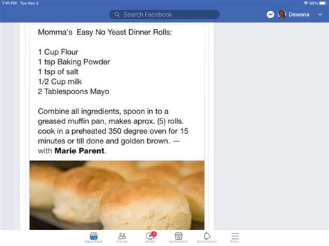 Mommas Easy No Yeast Dinner Rolls