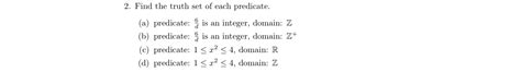 Solved Find The Truth Set Of Each Predicatea ﻿predicate