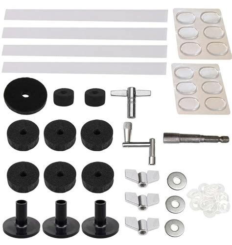 Tuoren 드러머 도구 키트 21개 심벌즈 부품 심벌즈 슬리브 펠트 하이햇 클러치 펠트 컵 펠트 윙 너트 티몬