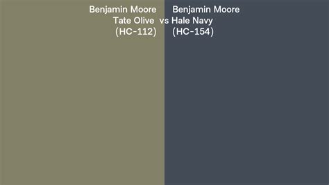 Benjamin Moore Tate Olive Vs Hale Navy Side By Side Comparison