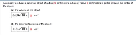 Solved A Company Produces A Spherical Object Of Radius Chegg