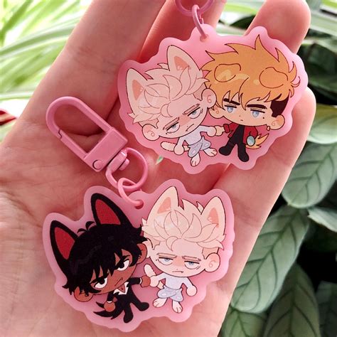 Trigun Attac Pink Keychain Etsy In 2024 Pink Keychain Keychain Display Custom Keychain