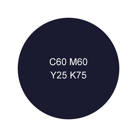 C60 M60 Y25 K75 · Cmyk · Color