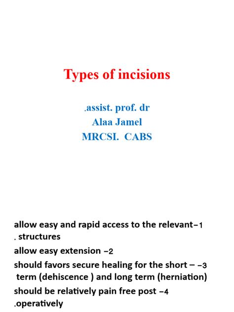 Types Of Incision 3rd Year Power Point Pdf Abdomen Medical