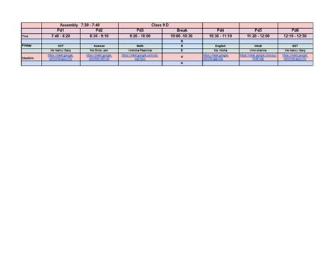 Class 9dfriday Online Time Table 040823 Pdf
