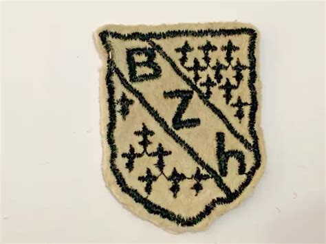 ANCIEN ÉCUSSON PATCH BZH BREIZH BRETAGNE Blason Armoirie Région Tissu