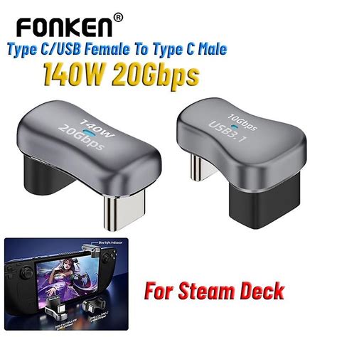 Fonken Type C Usb Female To Type C Male Adapter 140w 20gbps Fast