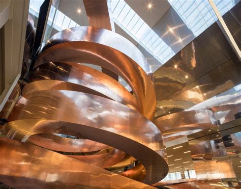 Velux Skylights Illuminate Copper Double Spiral Staircase In CEBRA S Experimentarium