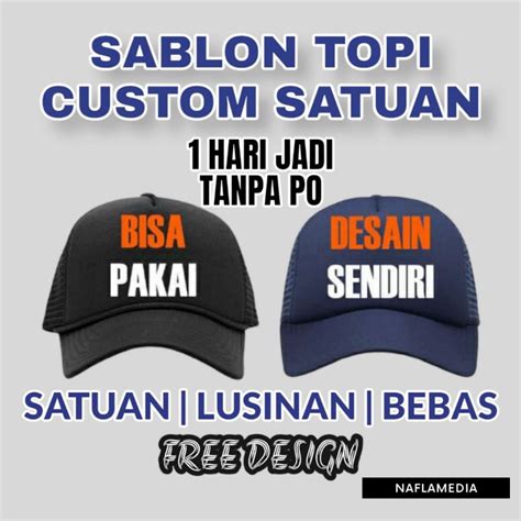 Jual TOPI CUSTOM JARING TRUCKER TULISAN NAMA LOGO GAMBAR SABLON SATUAN